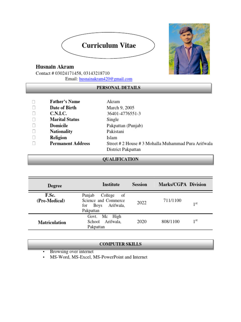 Husnain Akram CV 02 | PDF