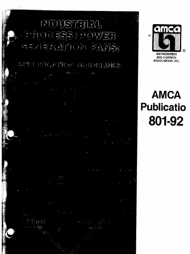 AMCA 801-92 Generation Fans Specification Guidelines | PDF