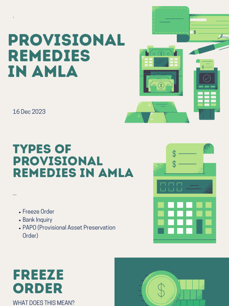 Prov Rem in AMLA Slides | PDF | Injunction | Asset Forfeiture