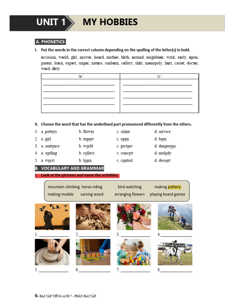 Unit 1 | PDF | Hobbies