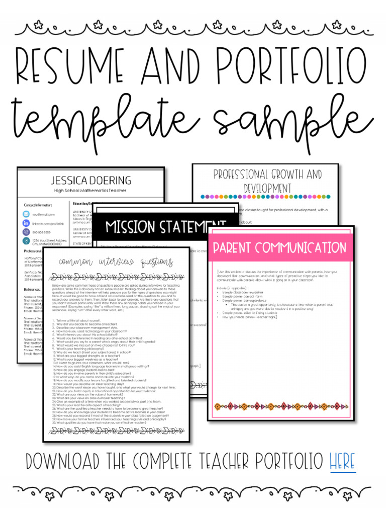 Template Sample: Resume and Portfolio | PDF | Teachers | Mathematics