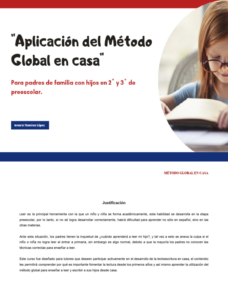 Curso de Lectoescritura con Método Global | PDF | Modificación de ...