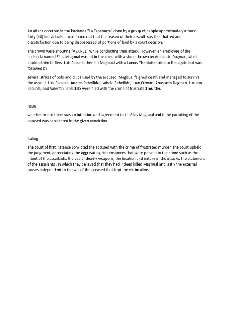 Frustrated Murder Case at La Esperanza | PDF | Social Science