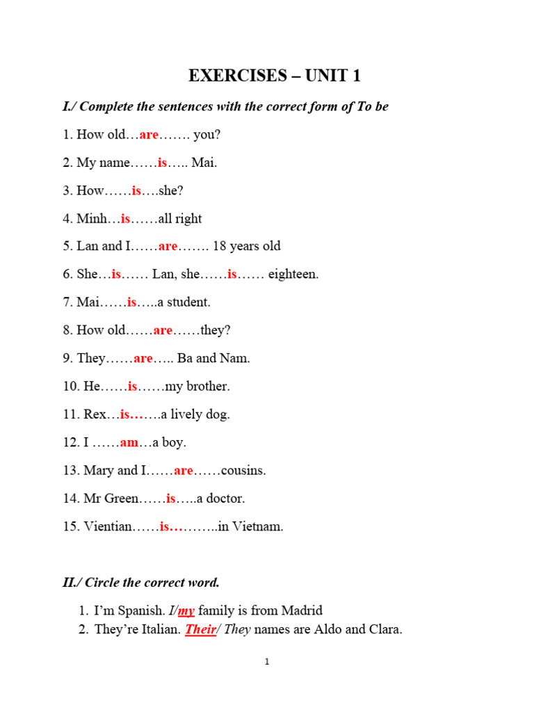 Exercises U1 5 (Keys) | PDF | Ellipsis | Foods