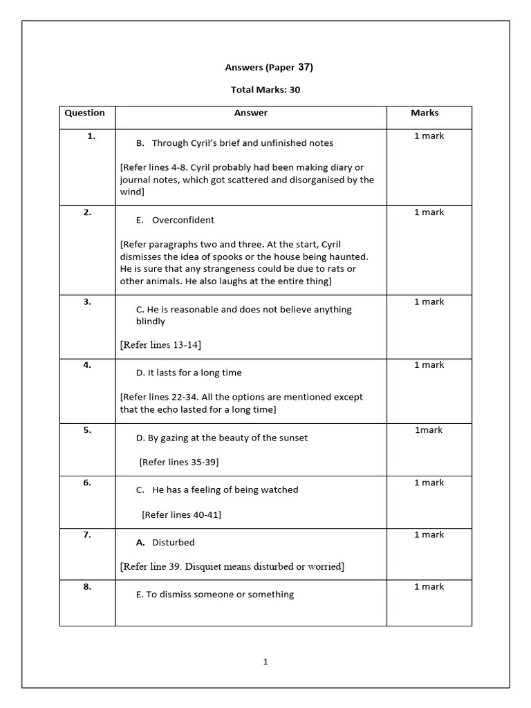 English Paper 37 MS 2020 | PDF
