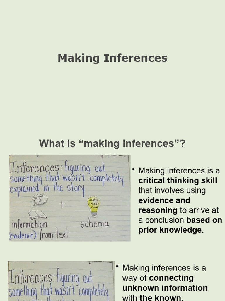 Making Inferences | PDF | Inference | One Thousand And One Nights