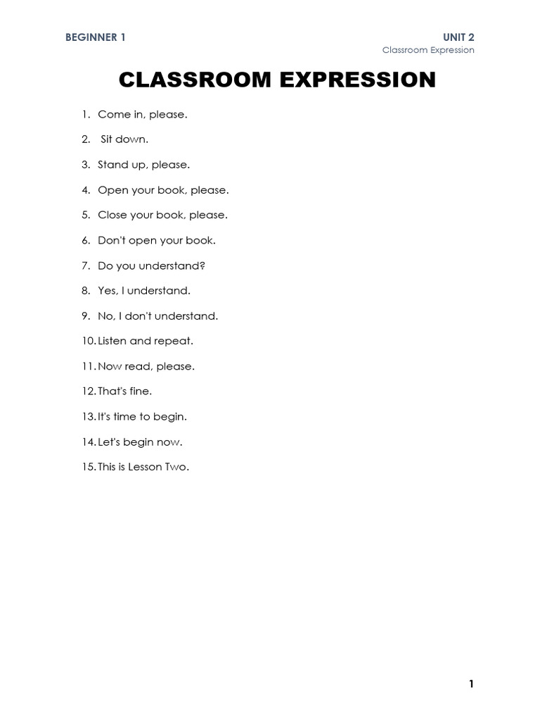 Classroom Expression | PDF | Linguistics | Human Communication