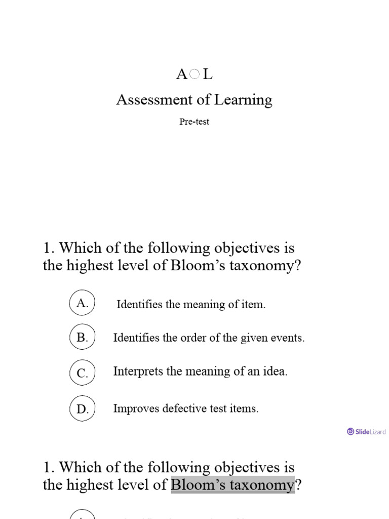 Assessment of Learning | PDF | Educational Assessment | Mean