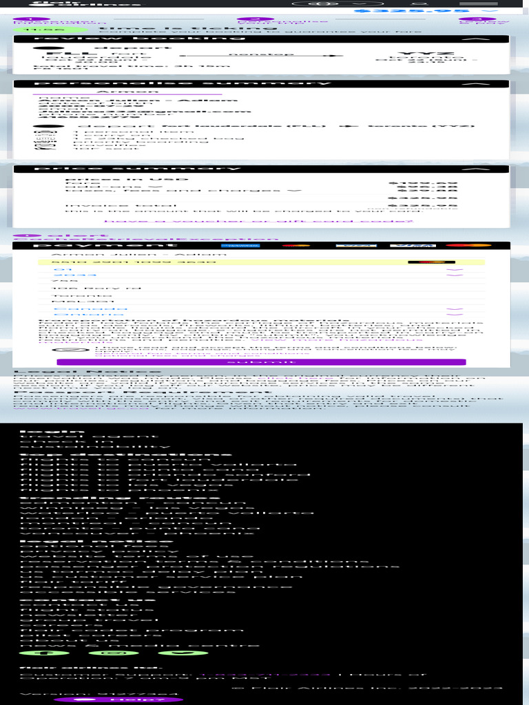 Flight Booking Confirmation for YYZ-FLL | PDF | Fee | Baggage