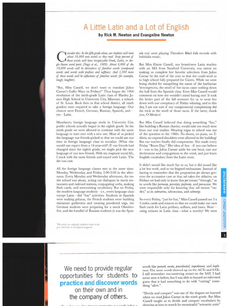 A Little Latin and A Whole Lot of English | PDF