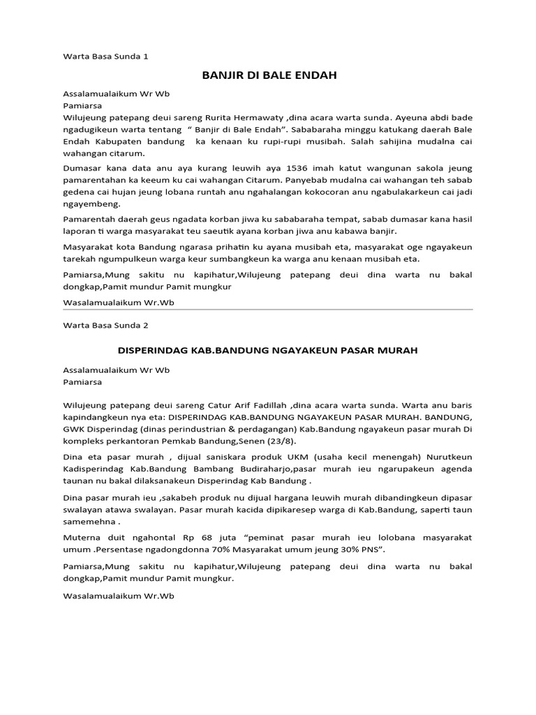 Teks Warta Basa Sunda | PDF