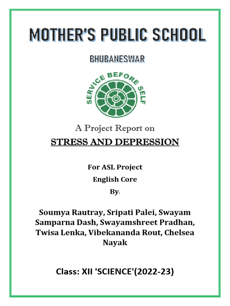 A Project Report On sdfsd-1 | PDF | Self-Improvement