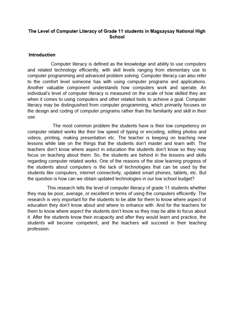 Computer Literacy Complete | PDF | Self Efficacy | World Wide Web