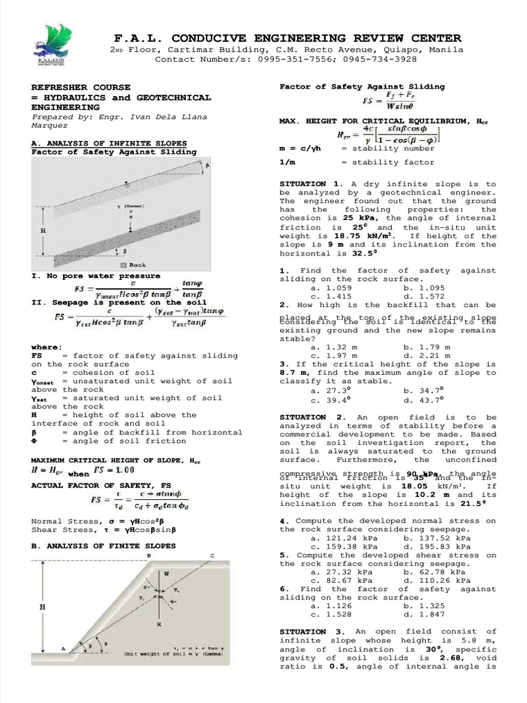 PDF Fal Conducive Engineering Review Center Refresher Course Hydraulics ...