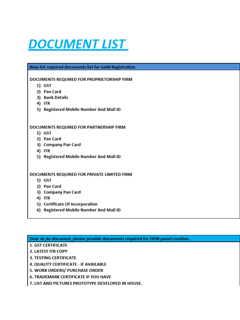Document List | PDF
