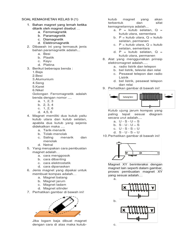 Soal Kemagnetan Kelas 9 | PDF