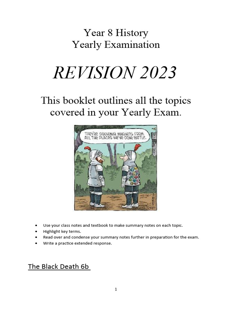 Year 8 Revision Booklet 2023 | PDF