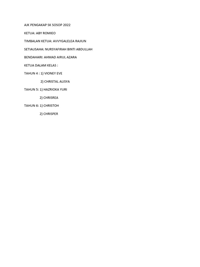 Ajk Pengakap SK Sosop 2022 | PDF