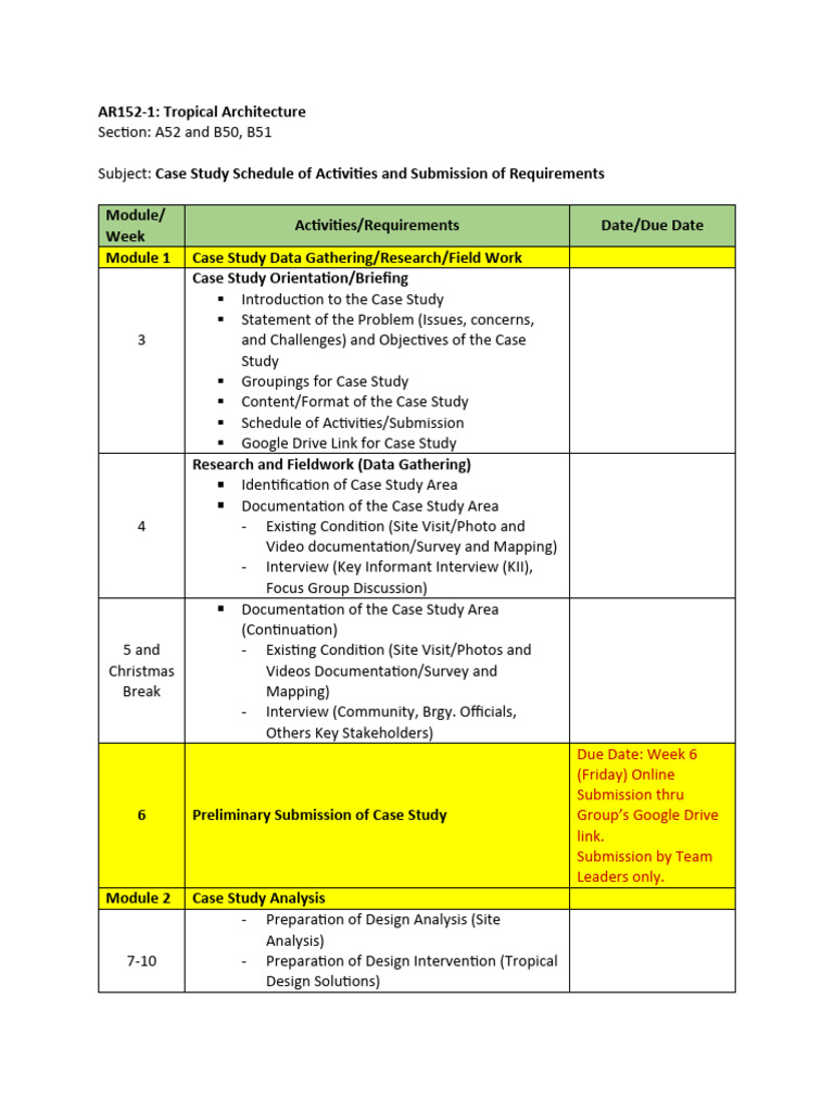AR152 Case Study Lecture Nov 28 2023 | PDF