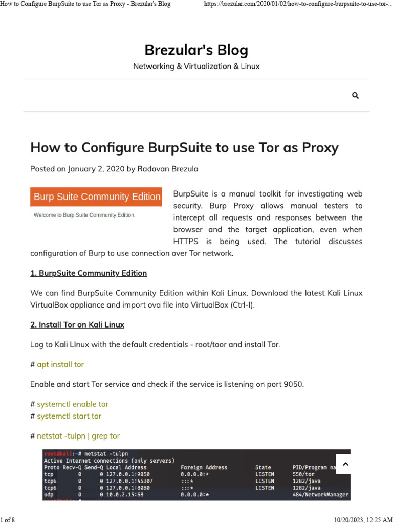 How To Configure Burpsuite To Use Tor As Proxy | PDF | Technology & Engineering