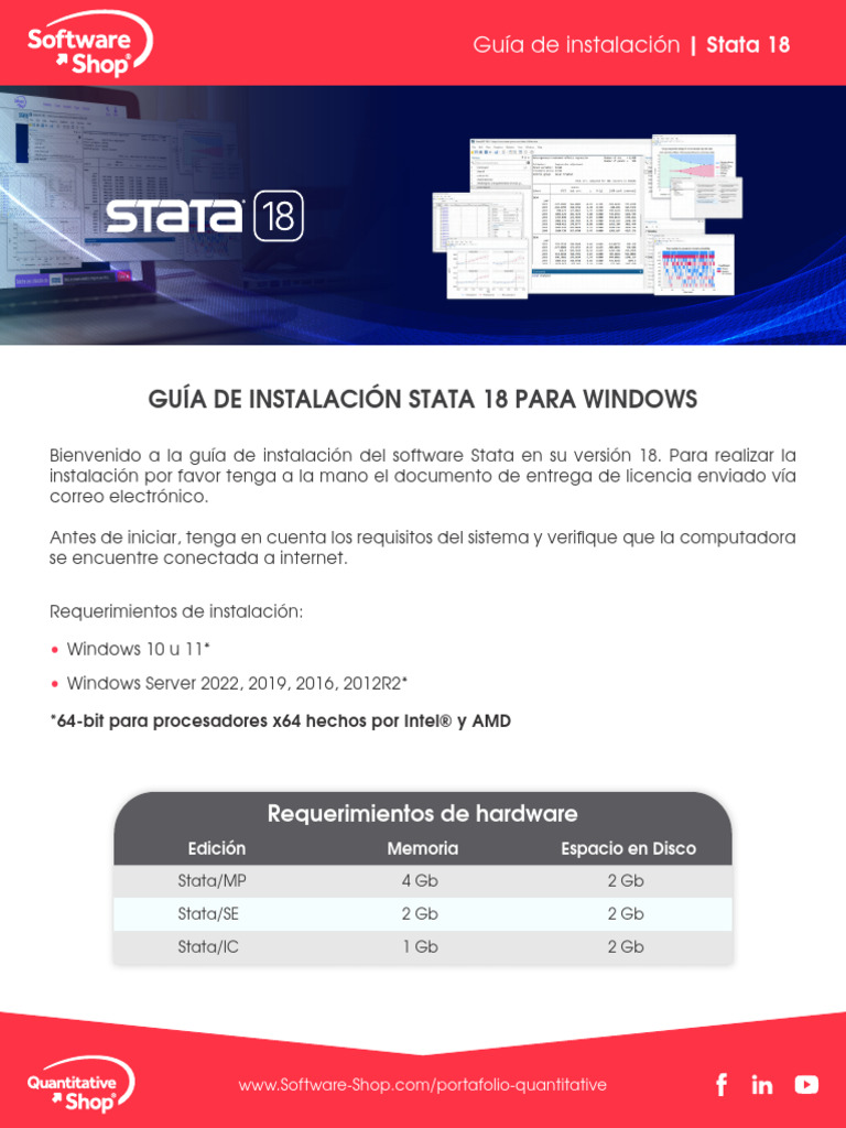 Guia Intalación Stata18 Windows | PDF | Archivo de computadora | Microsoft Windows