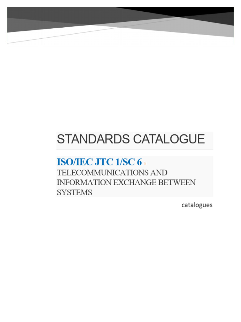 ISO/IEC JTC 1/SC 6 Standards List | PDF | International Organization ...