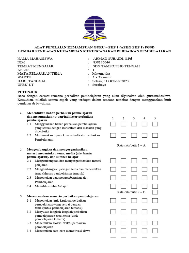 APKG 1 Dan 2 PKP | PDF | Karier & Perkembangan