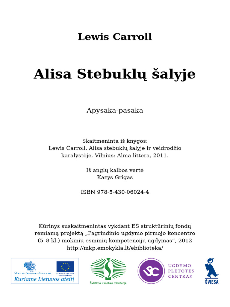 Alisa Stebuklu Salyje | PDF