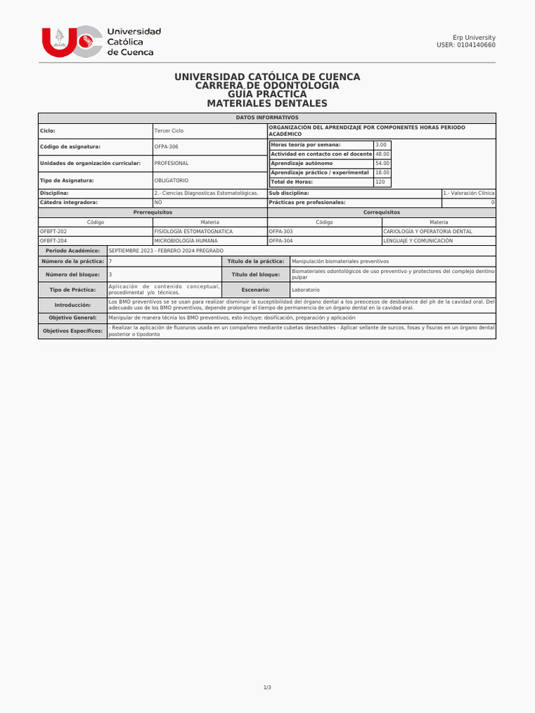 PRÁCTICA 7 MATERIALES DENTALES CICLO 03a-Signed | PDF | Química | Sustancias químicas