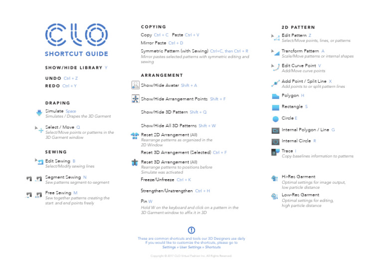 Clo3D Short - Cut - Guide | PDF | Sewing | Computing