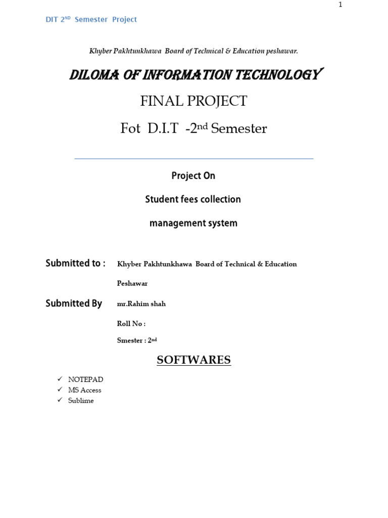 Dit 1 | PDF | Microsoft Access | Databases