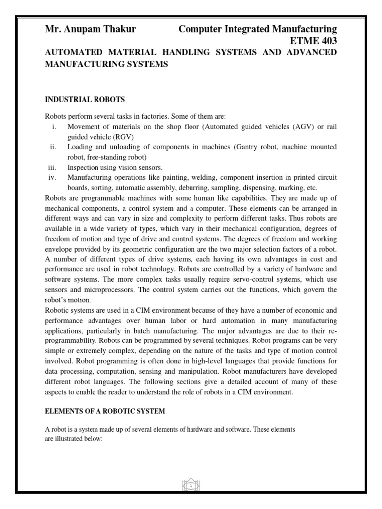 Unit 4 Part 2 | PDF | Robot | Robotics