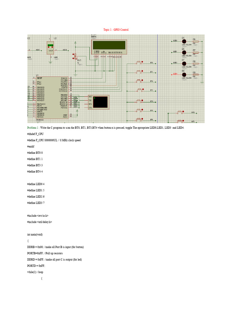 GPIO Control: C to Assembly Conversion | PDF | Computing | Digital ...