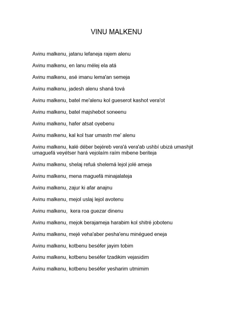 Vinu Malkenu | PDF | orador del Señor | Frases Bíblicas