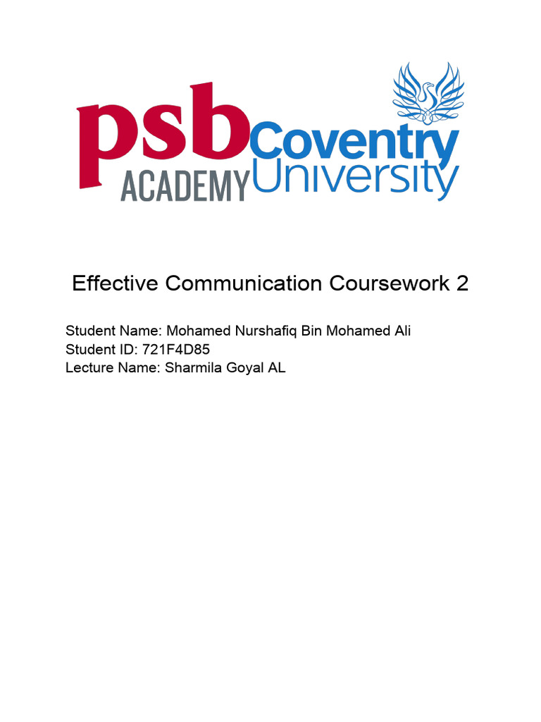 Effective Communication Coursework 2 | PDF