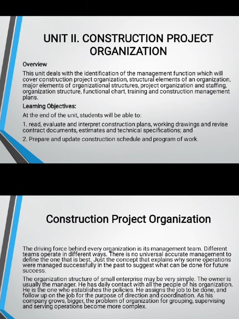 Construction Project Organization 1 | PDF