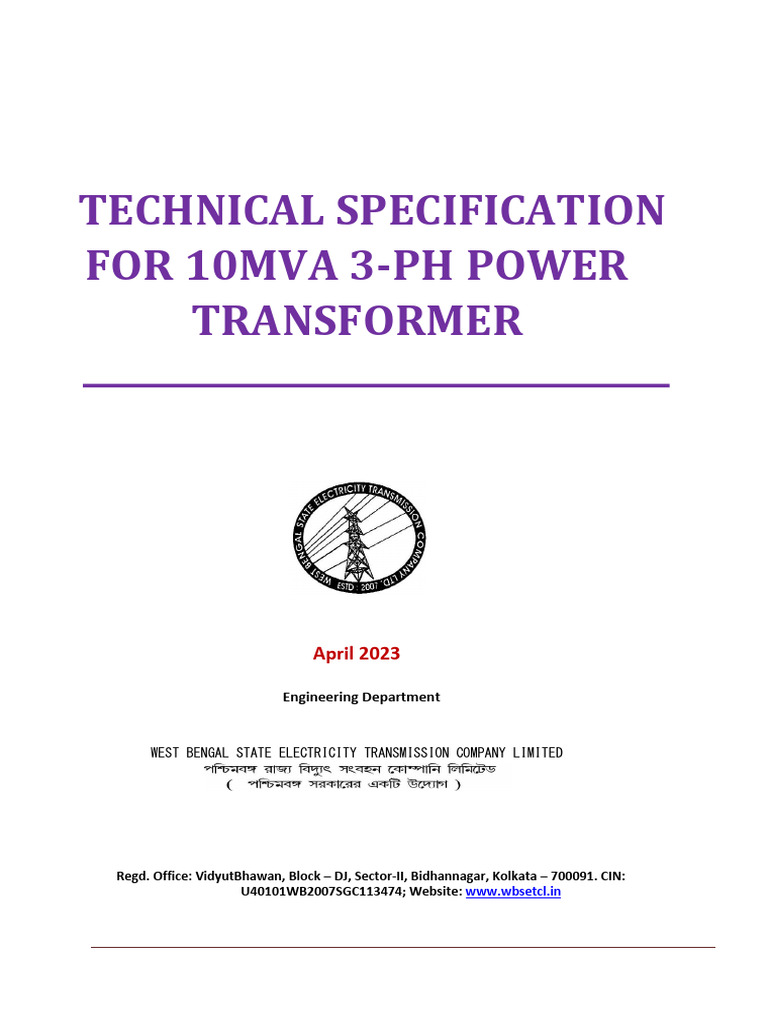 Tech - Spec-for-10MVA-trans-all-in-one-revised Rectified | PDF ...