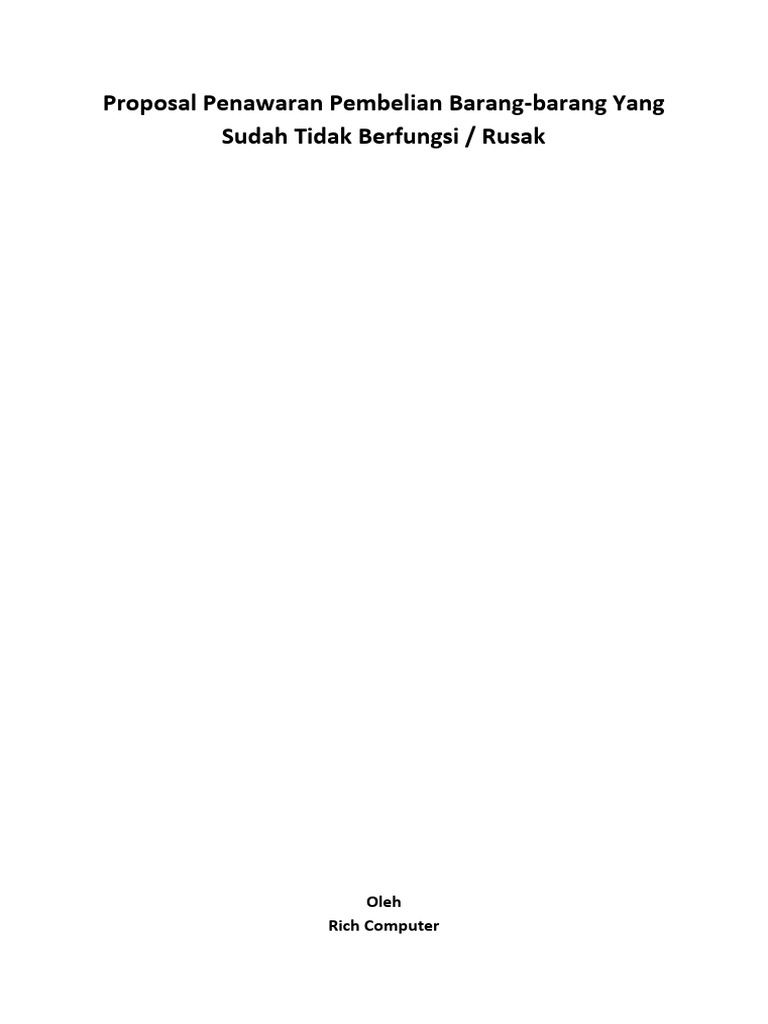 Proposal Penawaran Pembelian Barang | PDF | Teknologi & Rekayasa
