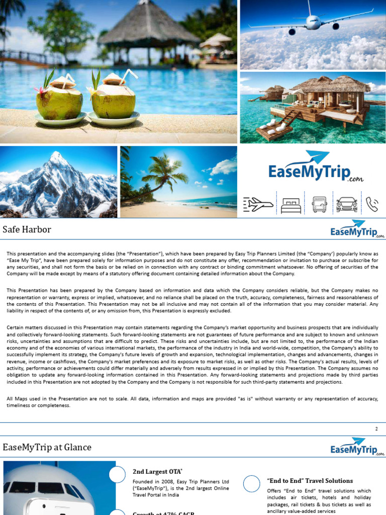 EaseMyTrip Investor Presentation | PDF