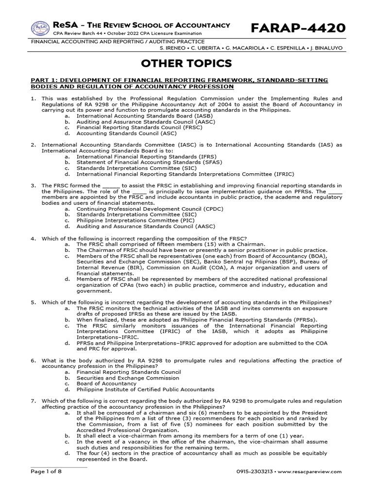 FARAP-4420 (Other Topics) | PDF