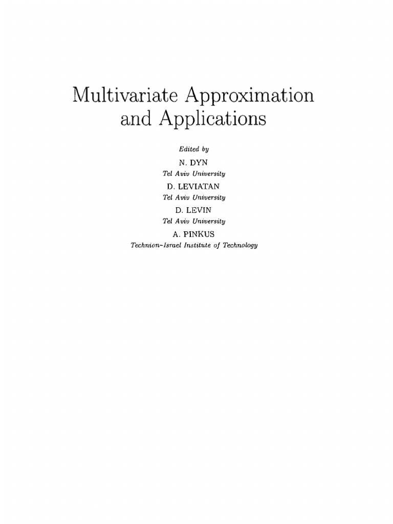 Multivariate Approximation Pdf Fourier Transform Interpolation