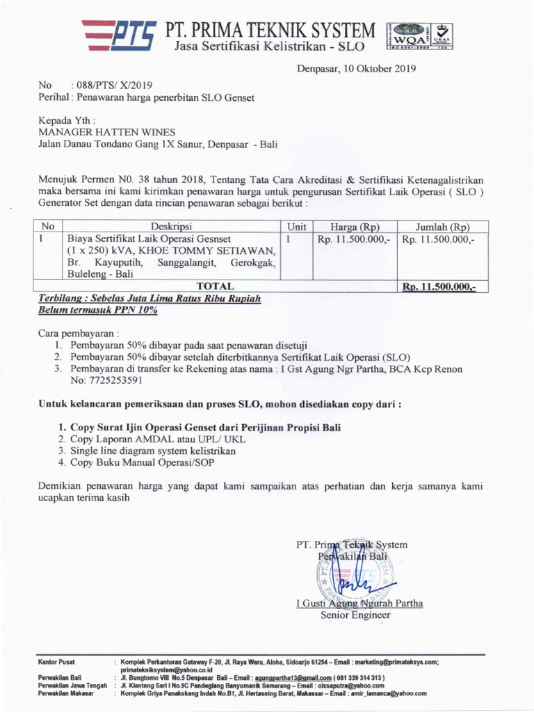 Jasa Prima Teknik System | PDF