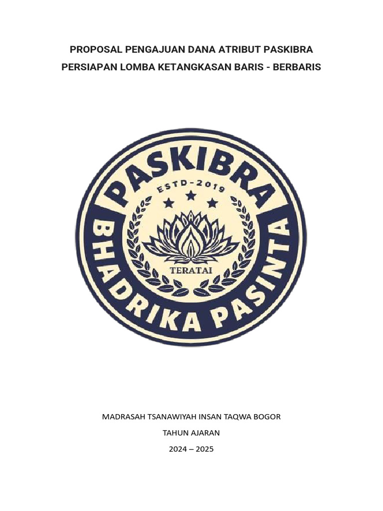 Proposal Pengajuan Dana Atribut Paskibra | PDF