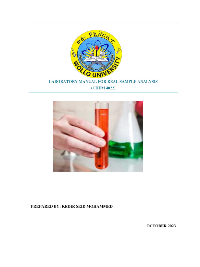 Real Sample Lab Manual | PDF | Titration | Chemistry