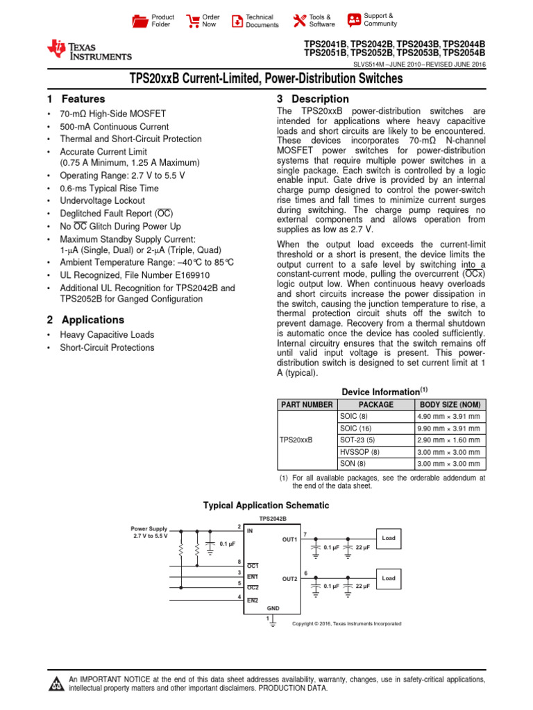 Tps 2051 B | PDF | Electrostatic Discharge | Electrical Engineering