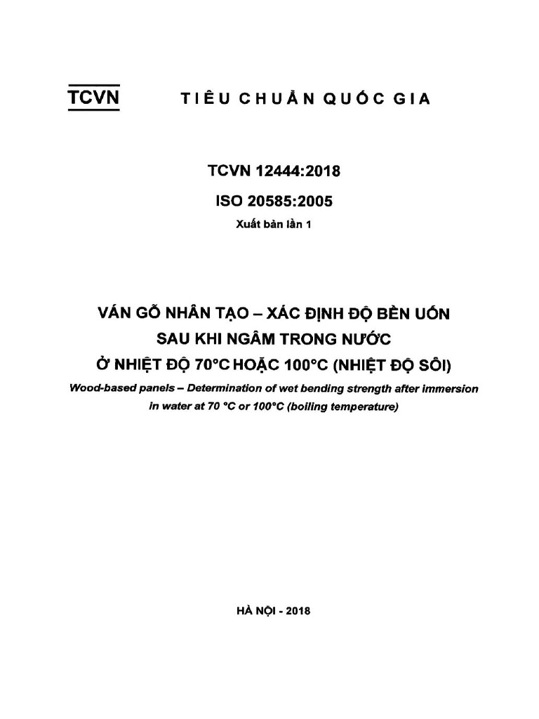 Tieu Chuan Quoc Gia TCVN 12444 2018 Van Go Nhan Tao Xac Dinh Do Ben Uon | PDF