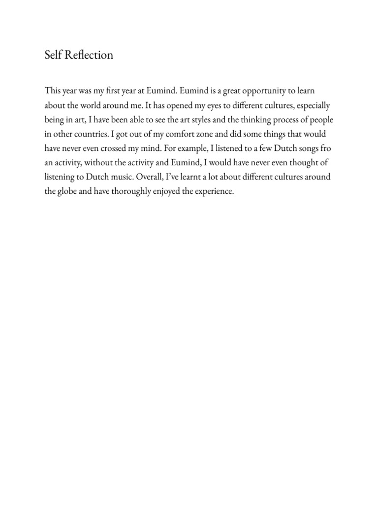 Self Reflection | PDF