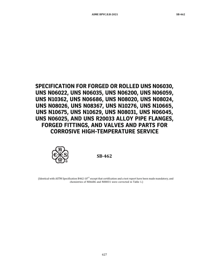 SB-462 - ASME BPVC 2021 Sección II Part B | PDF | Forging | Heat Treating