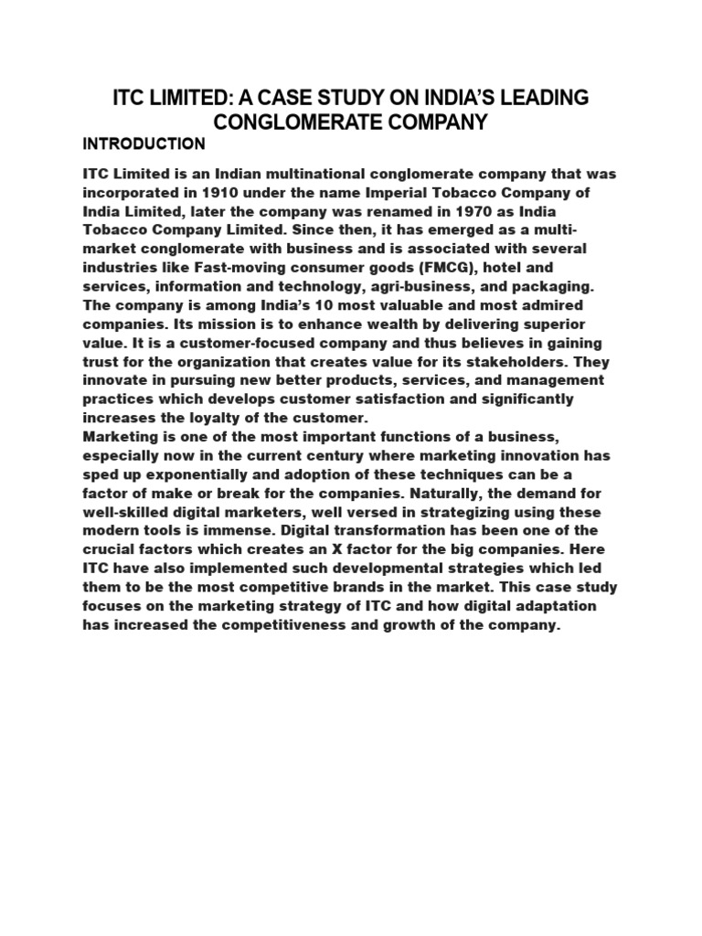 Itc Case Study | PDF | Business