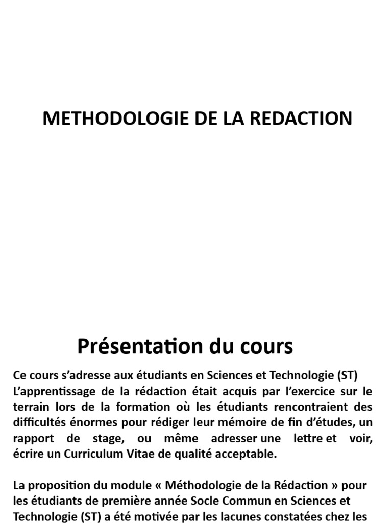 Methodologie de La Redaction | PDF